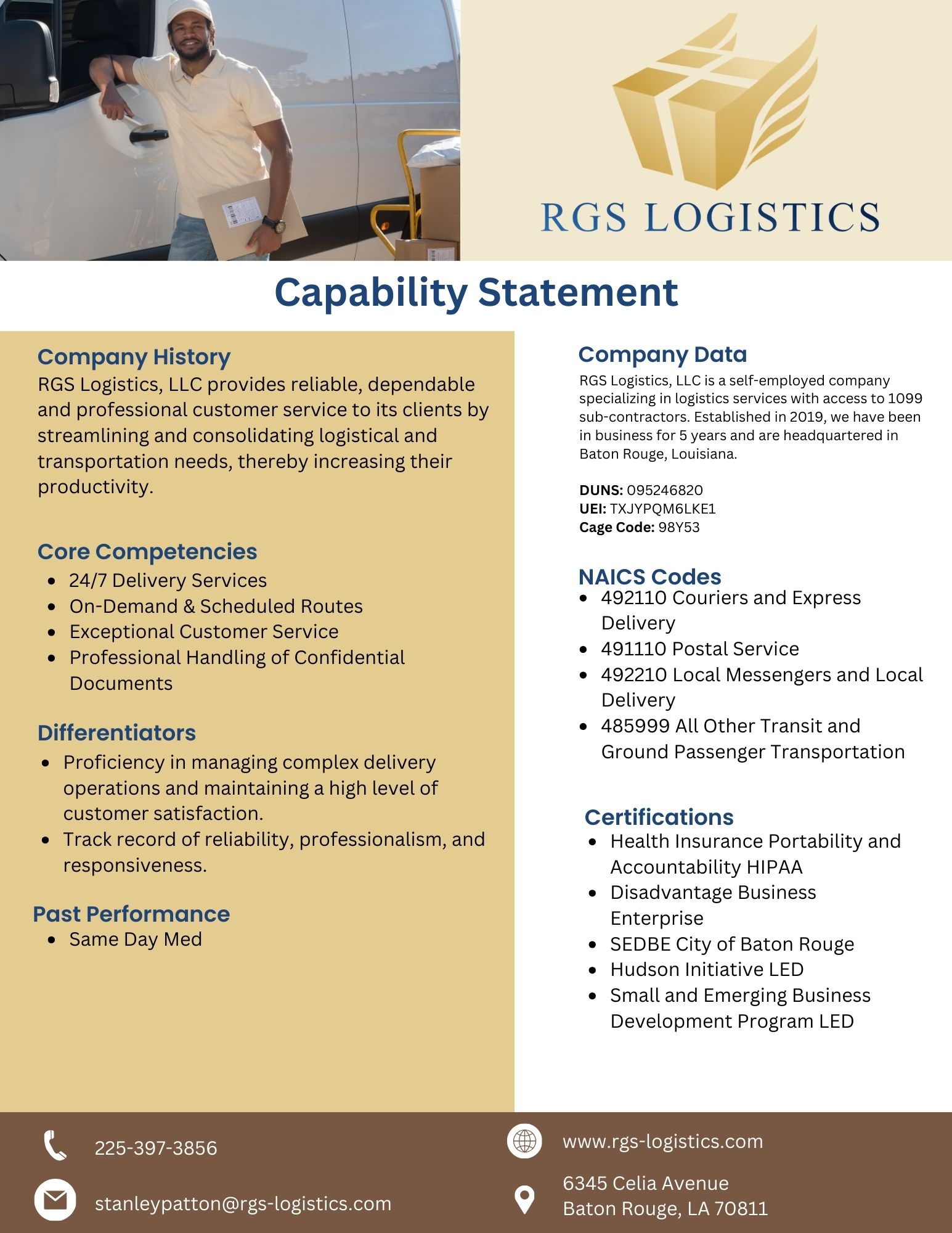 RGS Logistics, LLC – US Small Business Chamber of Commerce